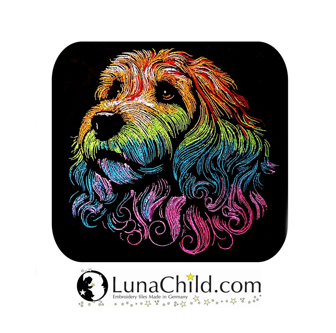 Embroidery File Cockapoo ernie Dog Realistic Colorful Commercial Use ...