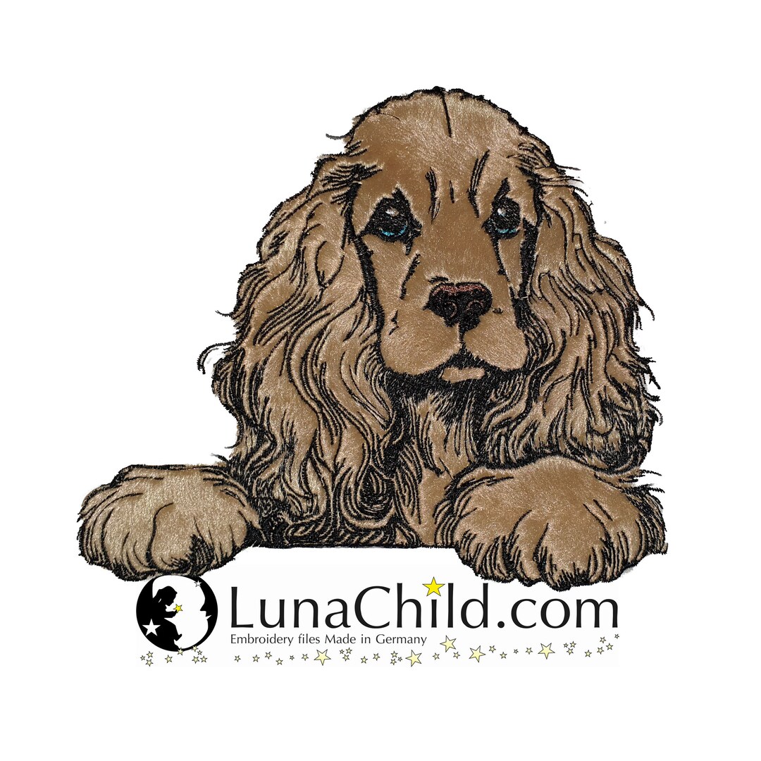 NEU Stickdatei Applikation Cocker Spaniel "merle" Kommerzielle Nutzung Lunachild Hund Apli - Etsy