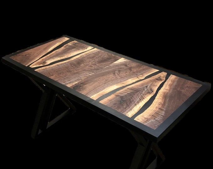 Adjustable Height Custom Epoxy River Office Desk - Etsy Canada