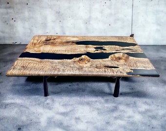 Live Edge Epoxy Maple Table - Etsy