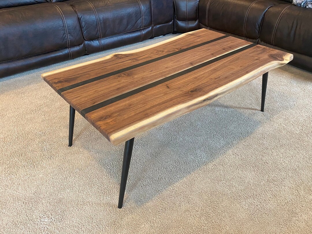 Custom Live Edge Coffee Table - Handmade Wood Furniture - Modern Home ...