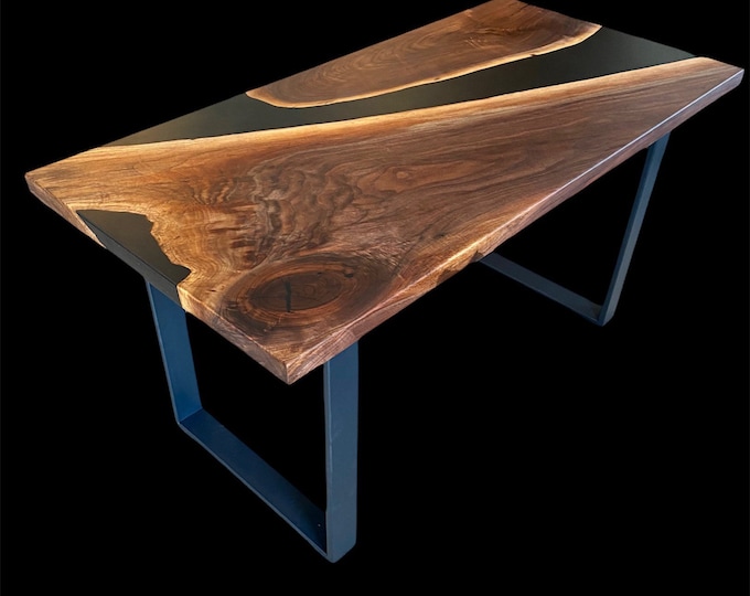 Adjustable Height Custom Epoxy River Office Desk - Etsy Canada
