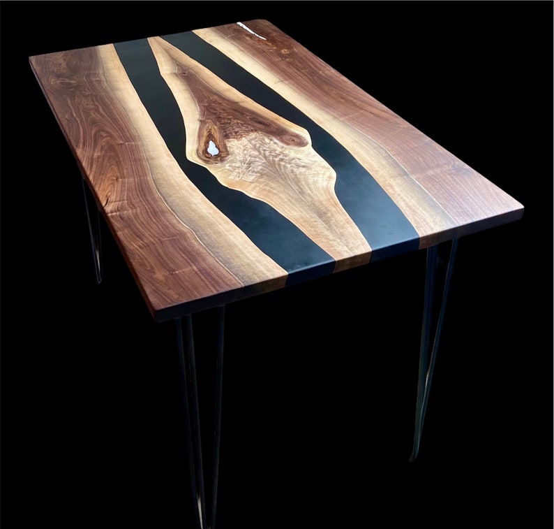 Custom Epoxy Resin River Desk - Handmade Desk - Custom Live Edge Table ...