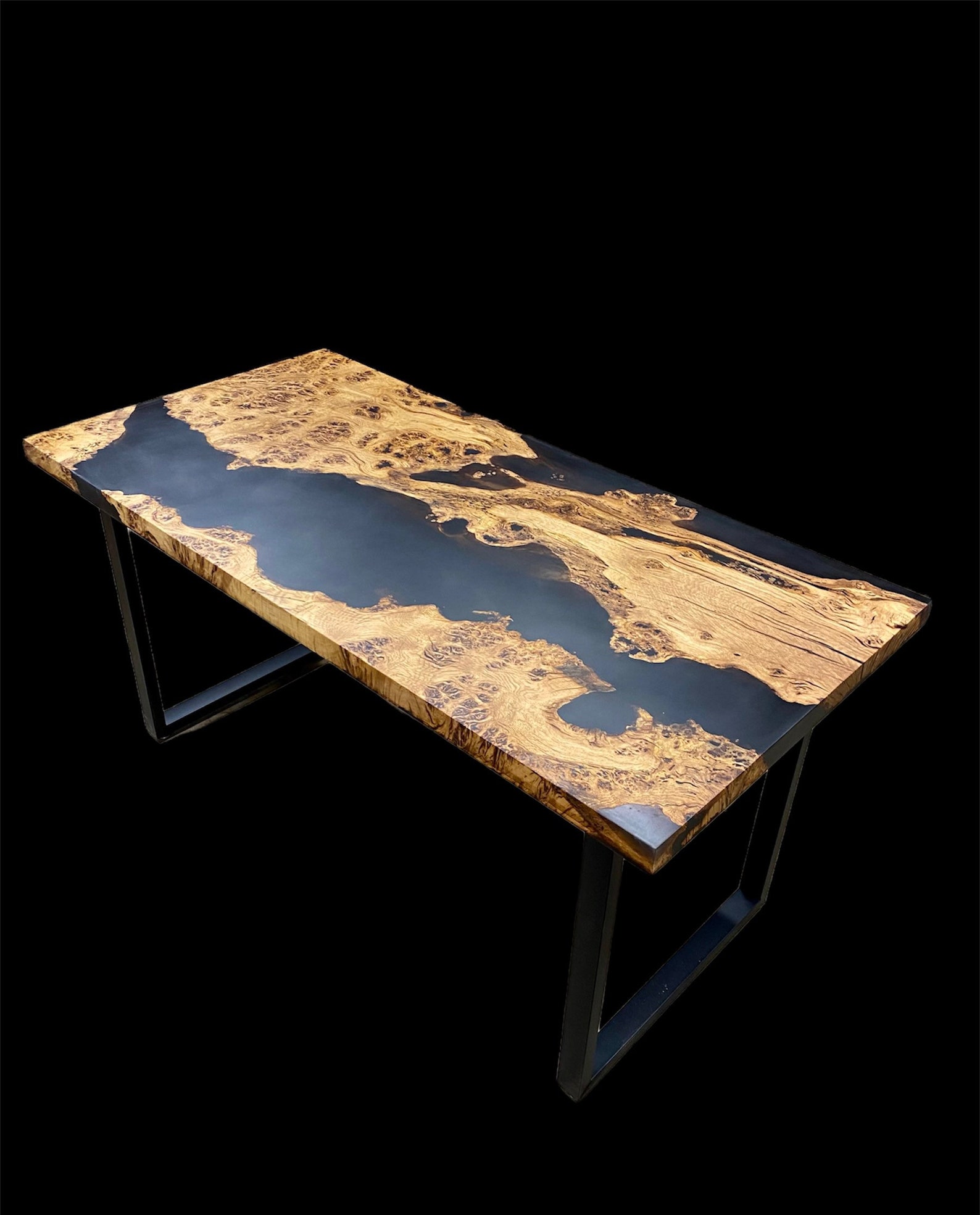 Custom Epoxy Resin River Desk - Handmade Desk - Custom Live Edge Table ...