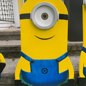Life-size Hand-painted Minion: Kevin, Stuart, or Bob - Outdoor Decor - Etsy