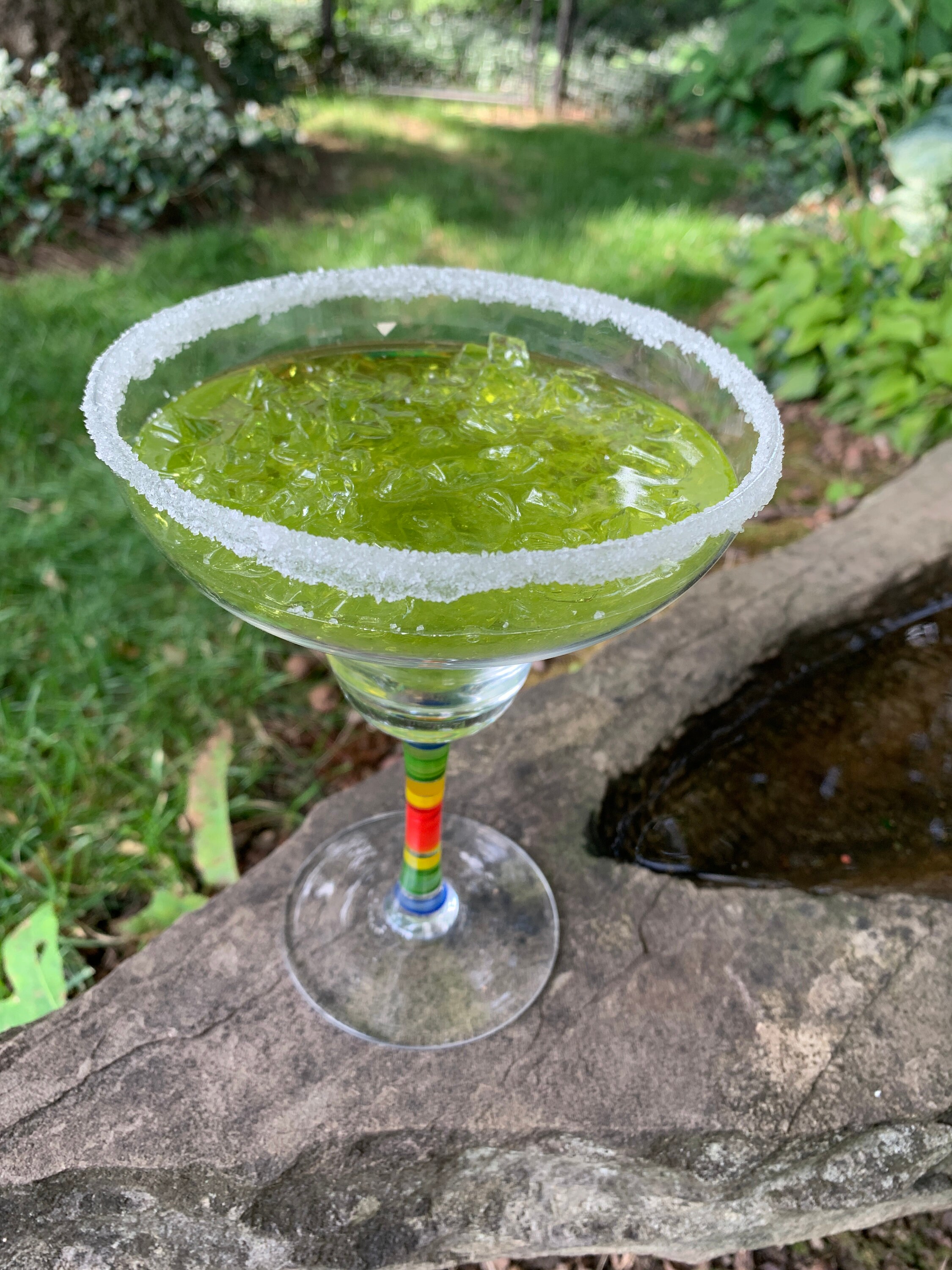 Fake Lime Margarita With Crushed Ice and Salt Rim. Faux Drink That ...