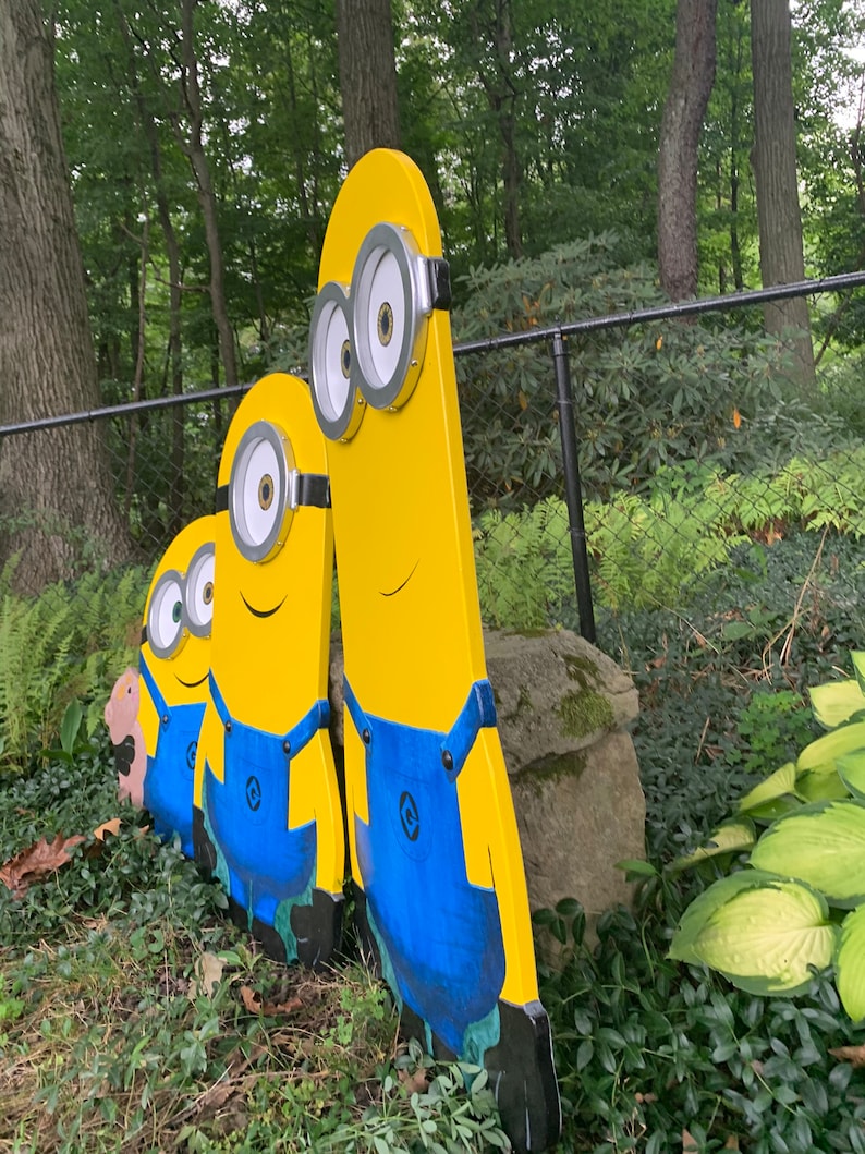 Life-size Hand-painted Minion: Kevin, Stuart, or Bob - Outdoor Decor - Etsy