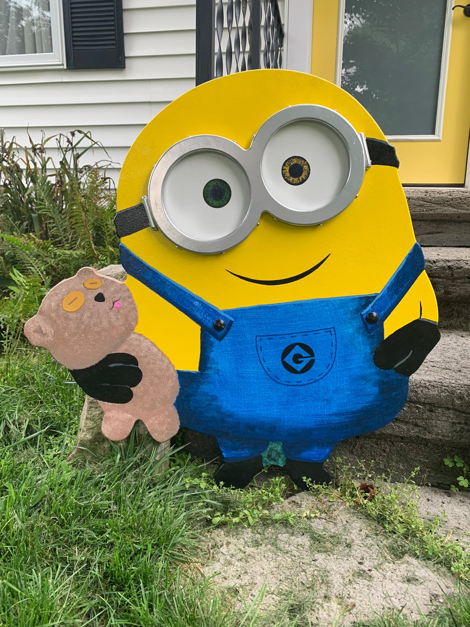 Life-size Hand-painted Minion: Kevin, Stuart, or Bob - Outdoor Decor - Etsy