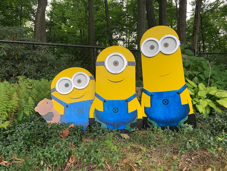Life-size Hand-painted Minion: Kevin, Stuart, or Bob - Outdoor Decor - Etsy