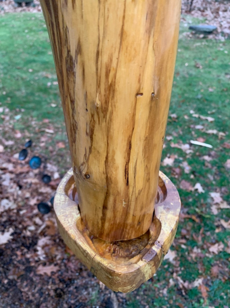 Varnished Log Bird Feeder: Natural Wood, Stainless Steel Hook - Etsy