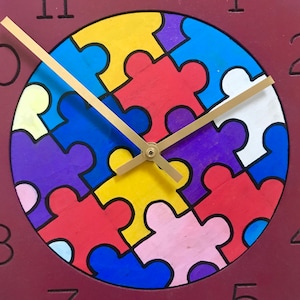Novelty Bright Handmade Modern Wall Clock With Puzzle Shape Designed ...