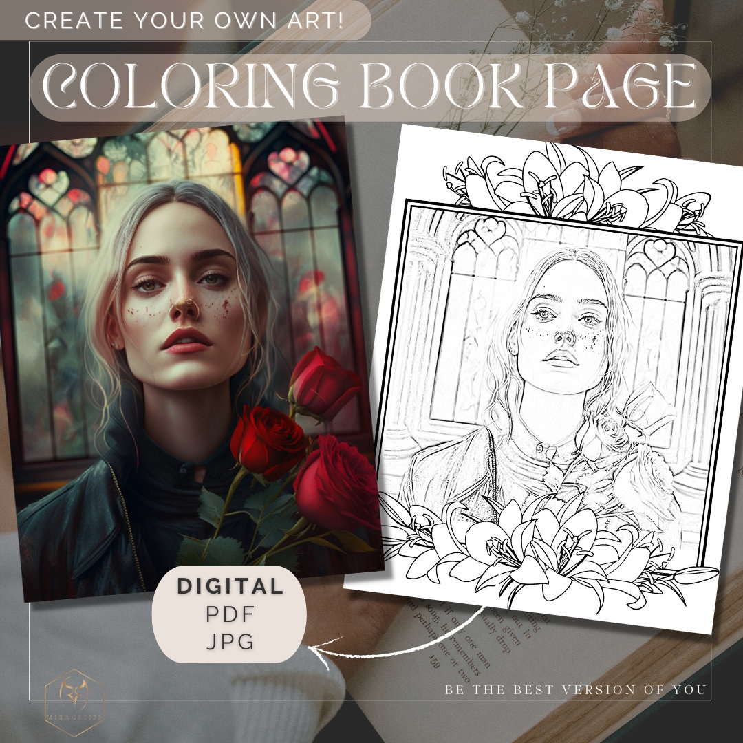 Modern Woman2 Beautiful Coloring Page for Adults Instant - Etsy