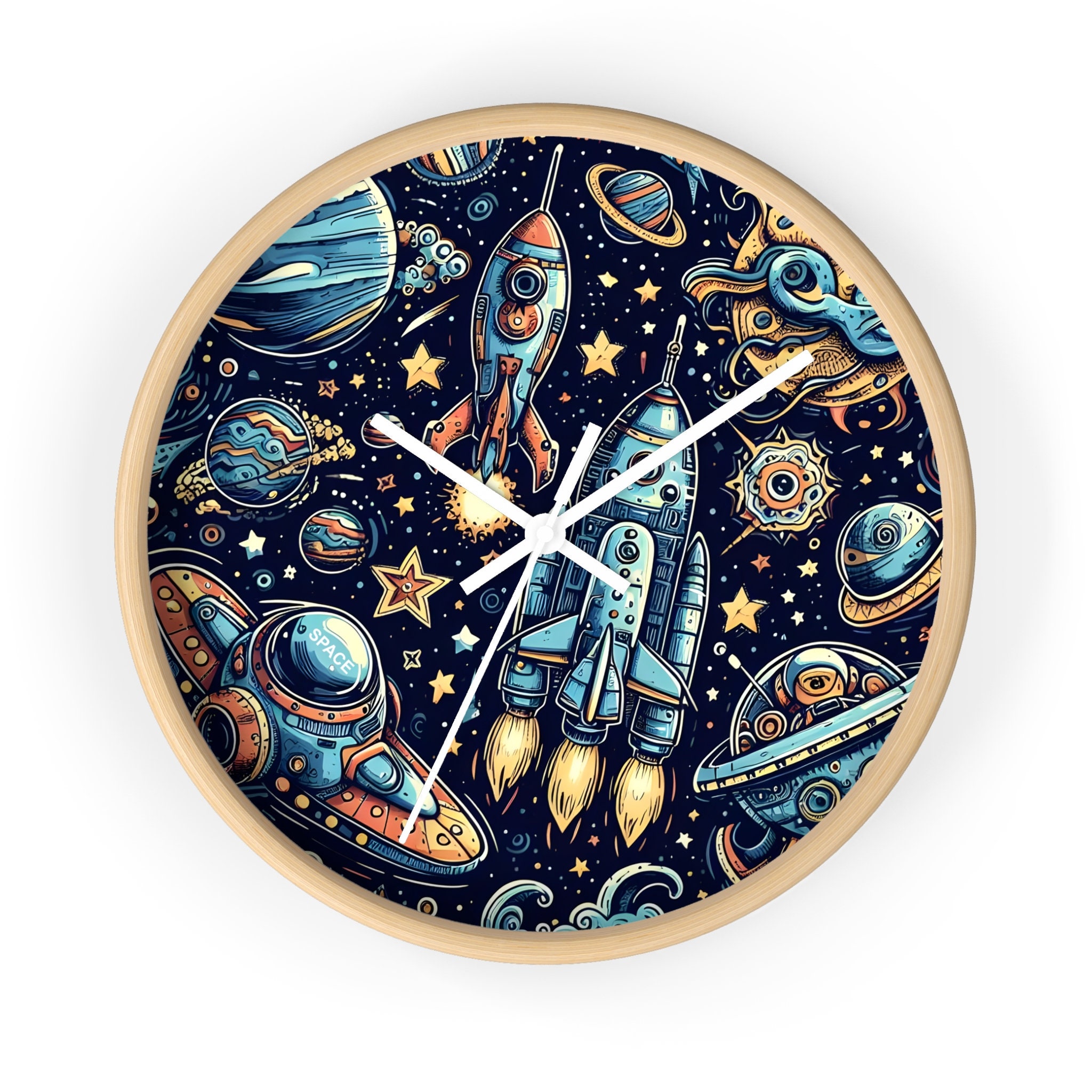 Space Clock, Gift for Space Lover, Outer Space Clock, Space Gift, Outer ...