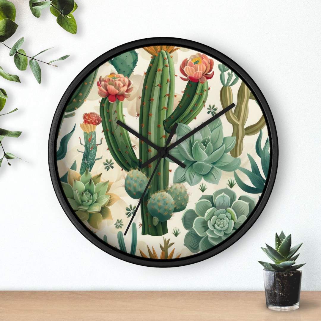Cactus Clock, Southwestern Clock, Southwest, Kitchen Clock, Cactus ...