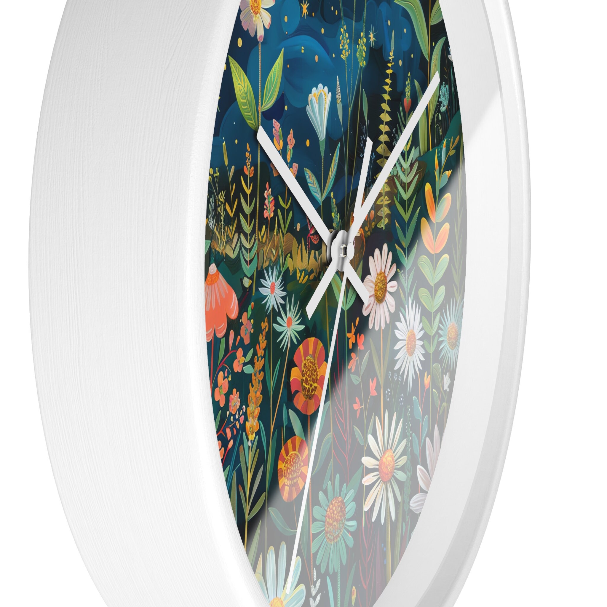 Flower Clock, Kitchen Clock, Floral Wall Clock, Pretty Flower Clock ...