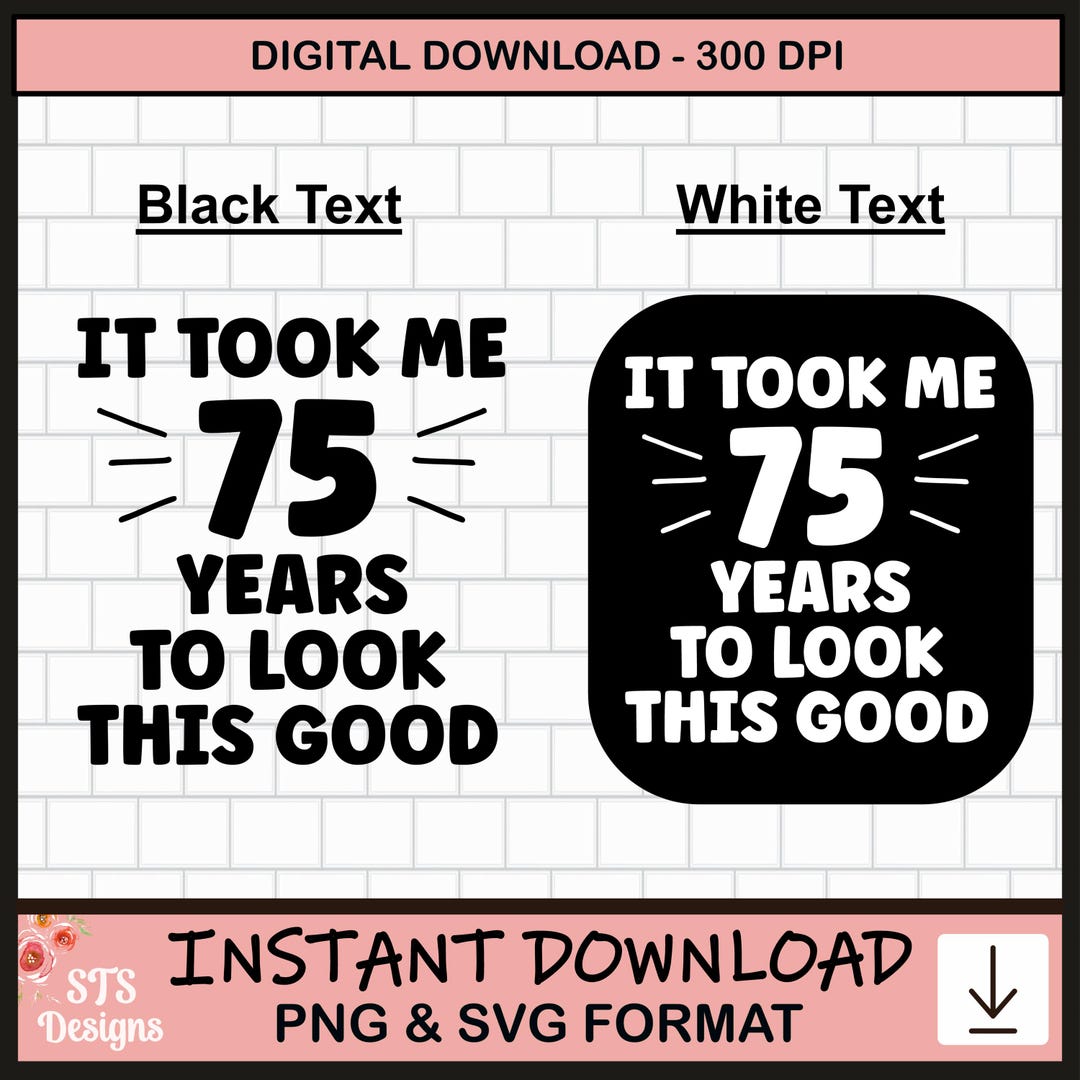 Funny 75th Birthday, 75th Birthday, SVG, PNG, Tshirt Design, Digital ...