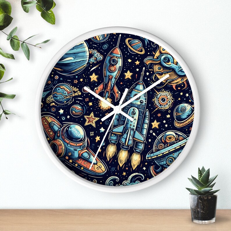 Space Clock, Gift for Space Lover, Outer Space Clock, Space Gift, Outer ...