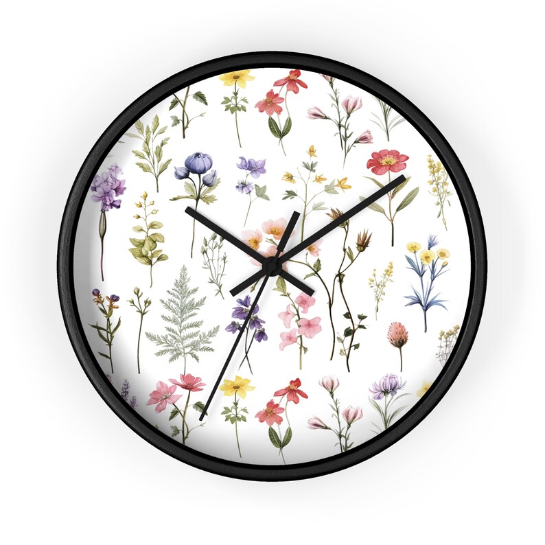 Flower Clock, Kitchen Clock, Flower Wall Clock, Pretty Flower Clock ...