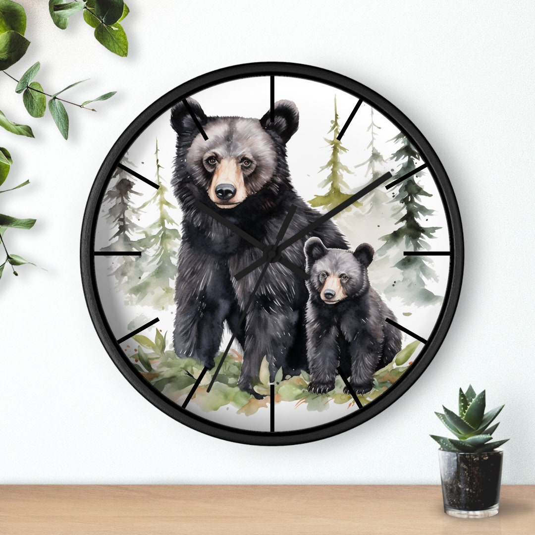 Black Bear Clock, Bear Decor, Cabin Decor, Mountain Cabin, Bears, Bear ...