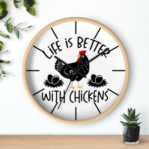 Farmhouse Kitchen Clock, Chicken Clock, Farmhouse Style Clock, Chicken ...