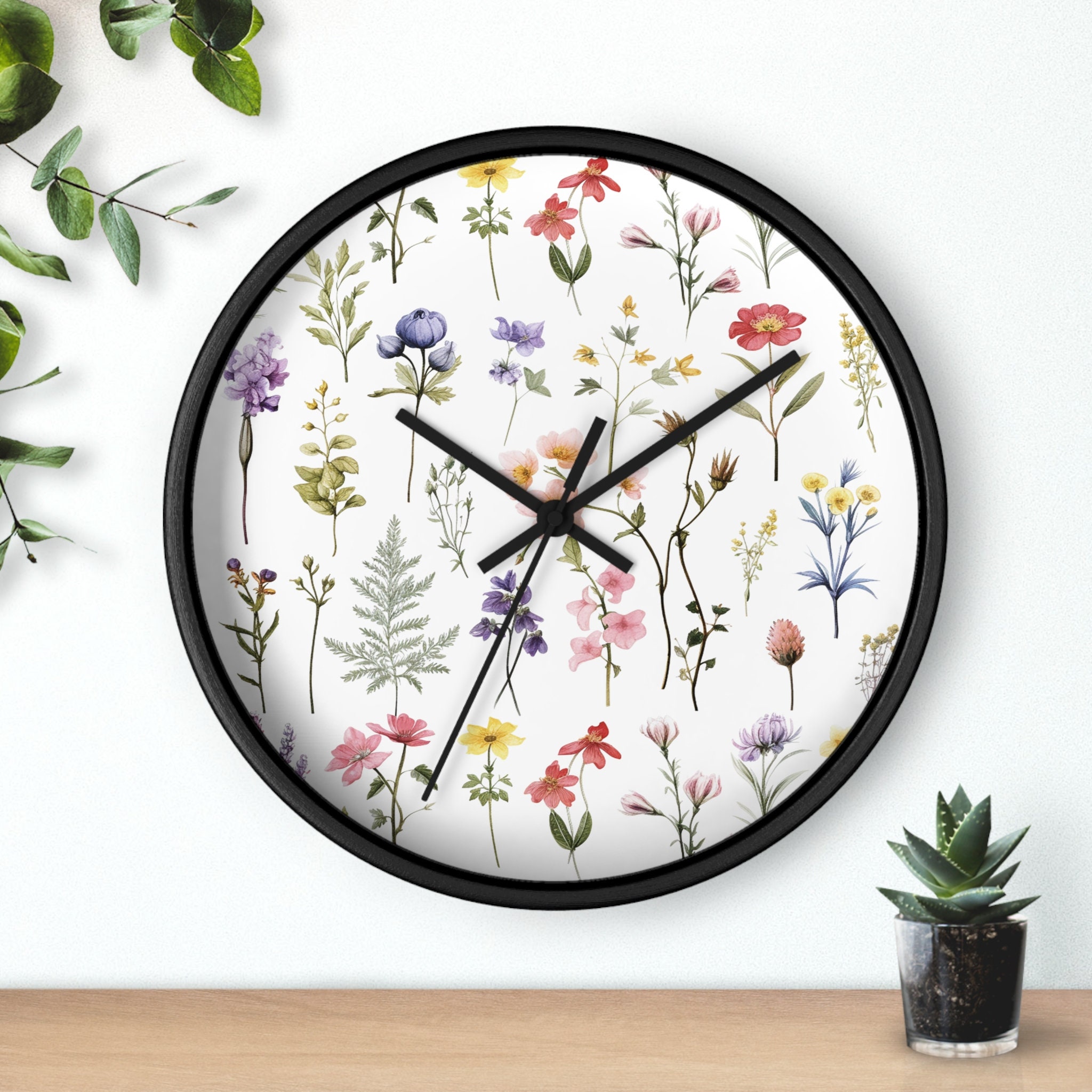 Flower Clock, Kitchen Clock, Flower Wall Clock, Pretty Flower Clock ...