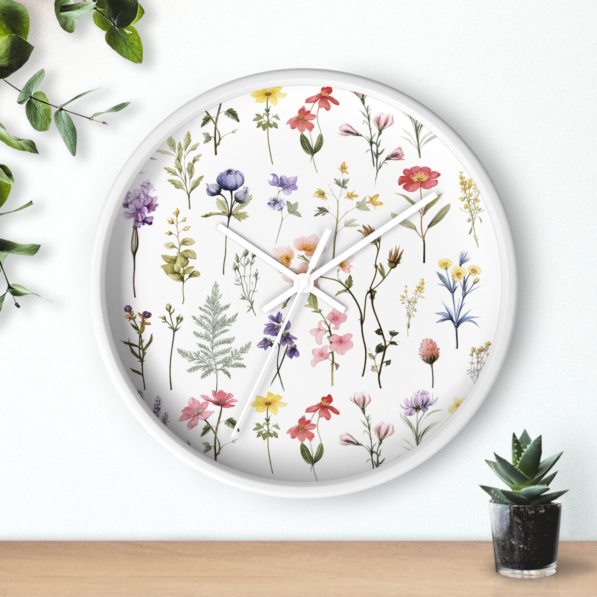 Flower Clock, Kitchen Clock, Flower Wall Clock, Pretty Flower Clock ...