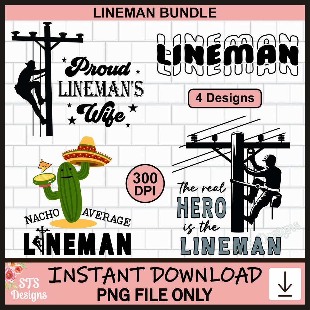Lineman Bundle, Lineman, PNG, Electrician, Bundle, Power Worker, Shirt ...