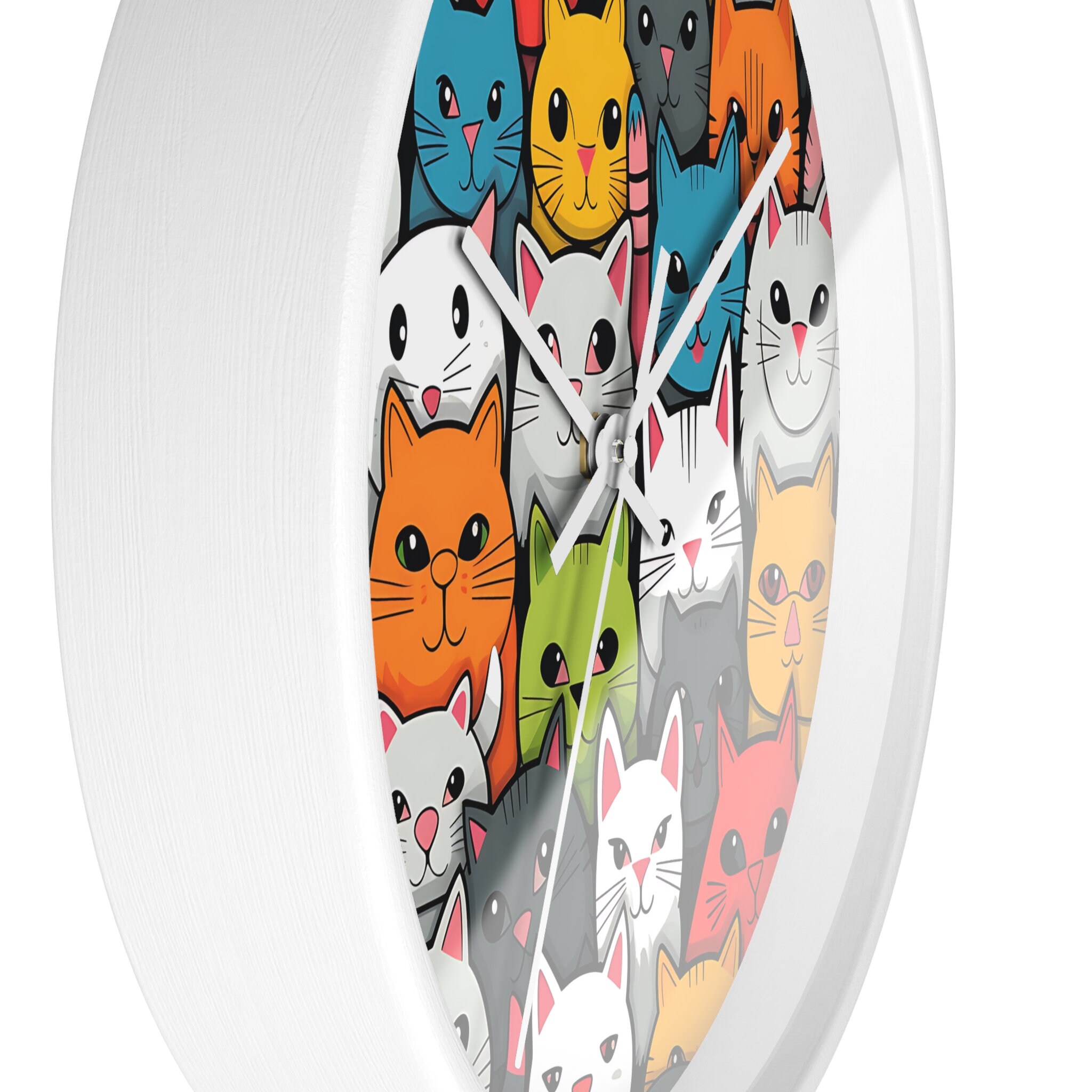 Gift for Cat Lover, Cat Wall Clock, Cat Clock, Retro Cat Clock, Cat ...