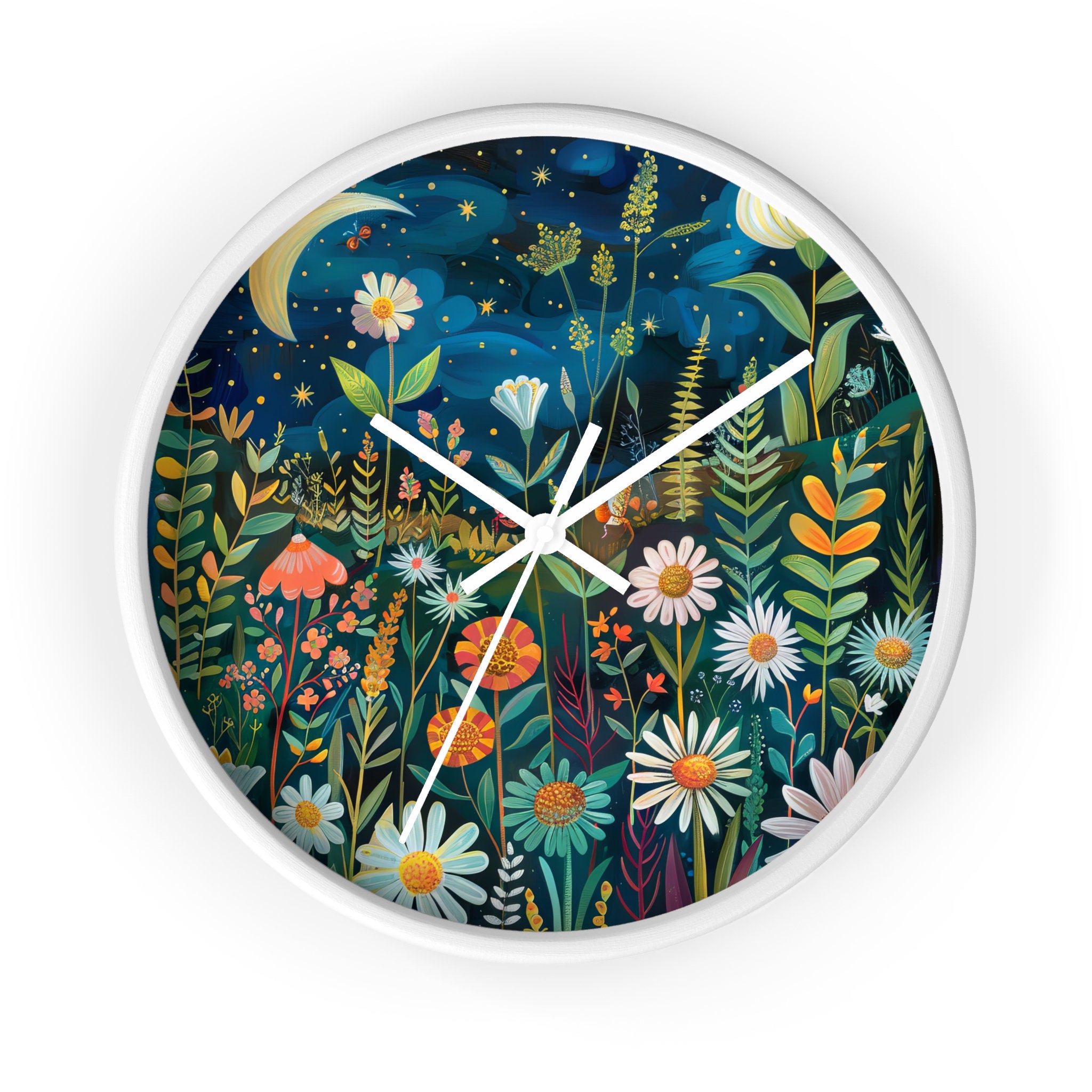 Flower Clock, Kitchen Clock, Floral Wall Clock, Pretty Flower Clock ...