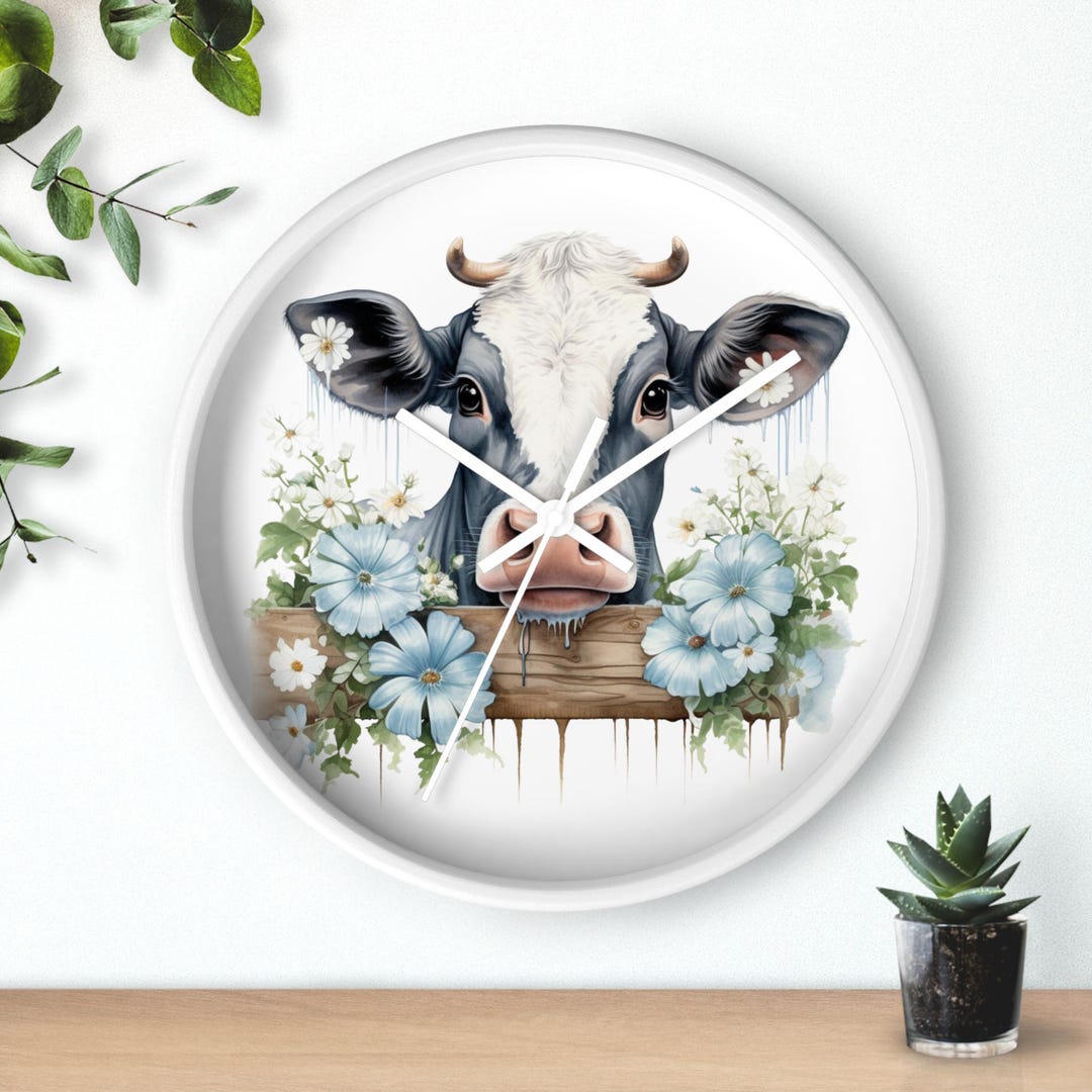 Cow Clock, Cow Kitchen Clock, Cow Wall Clock, Gift For, Cow Lover, Cow ...