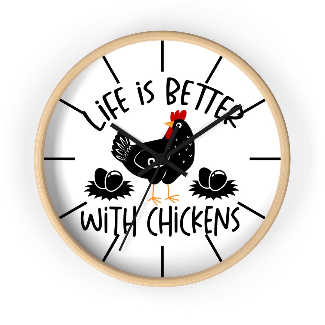 Farmhouse Kitchen Clock, Chicken Clock, Farmhouse Style Clock, Chicken ...