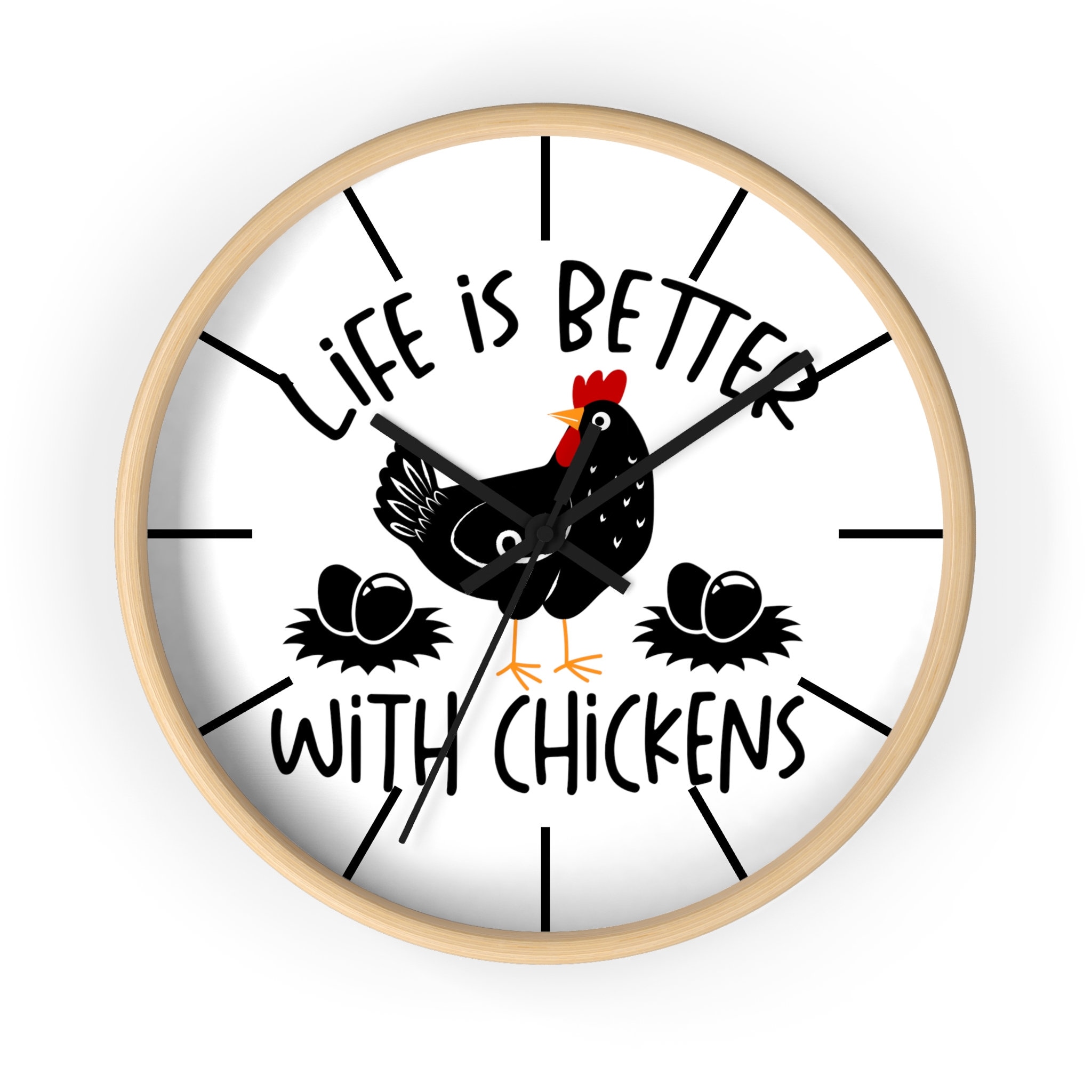 Farmhouse Kitchen Clock, Chicken Clock, Farmhouse Style Clock, Chicken ...