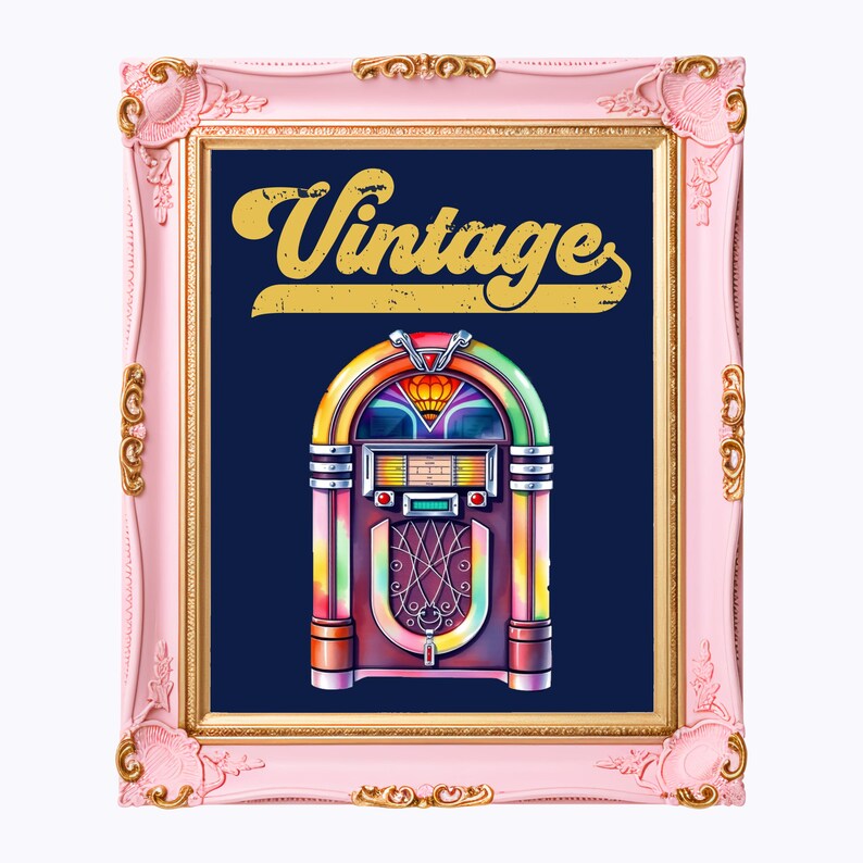 Jukebox, PNG, Retro Jukebox, Vintage, Watercolor, Jukebox Designs, 1950 ...
