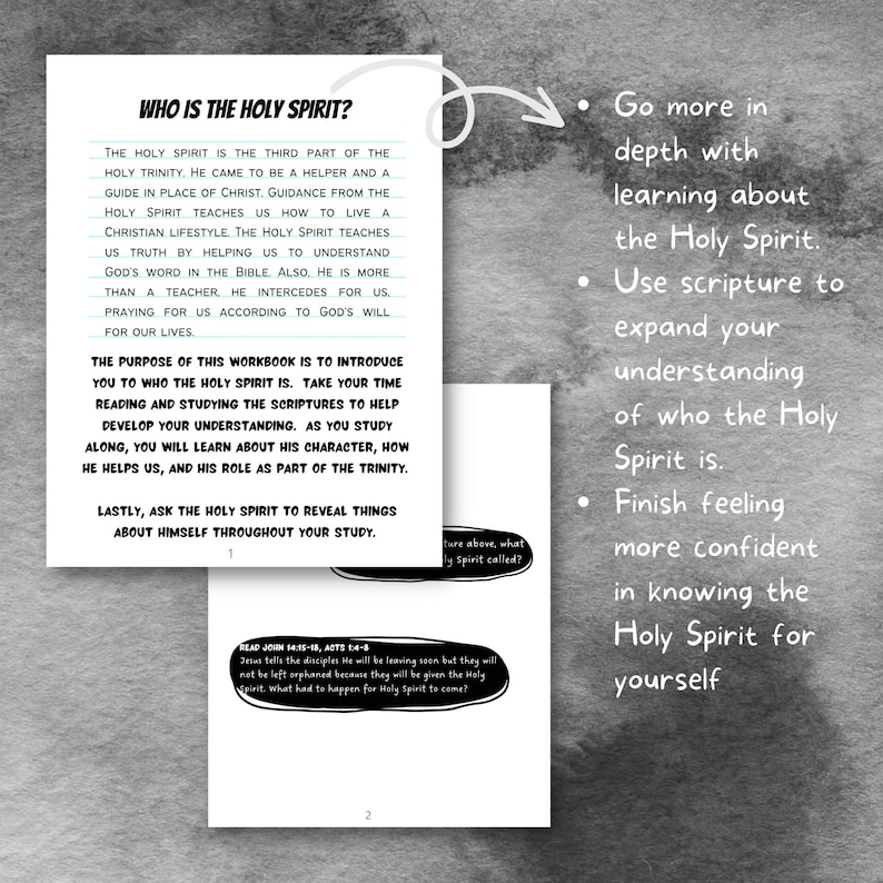 Holy Spirit Bible Study Workbook - Etsy