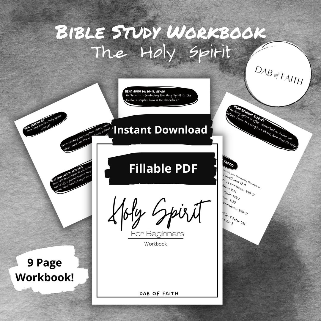 Holy Spirit Bible Study Workbook - Etsy