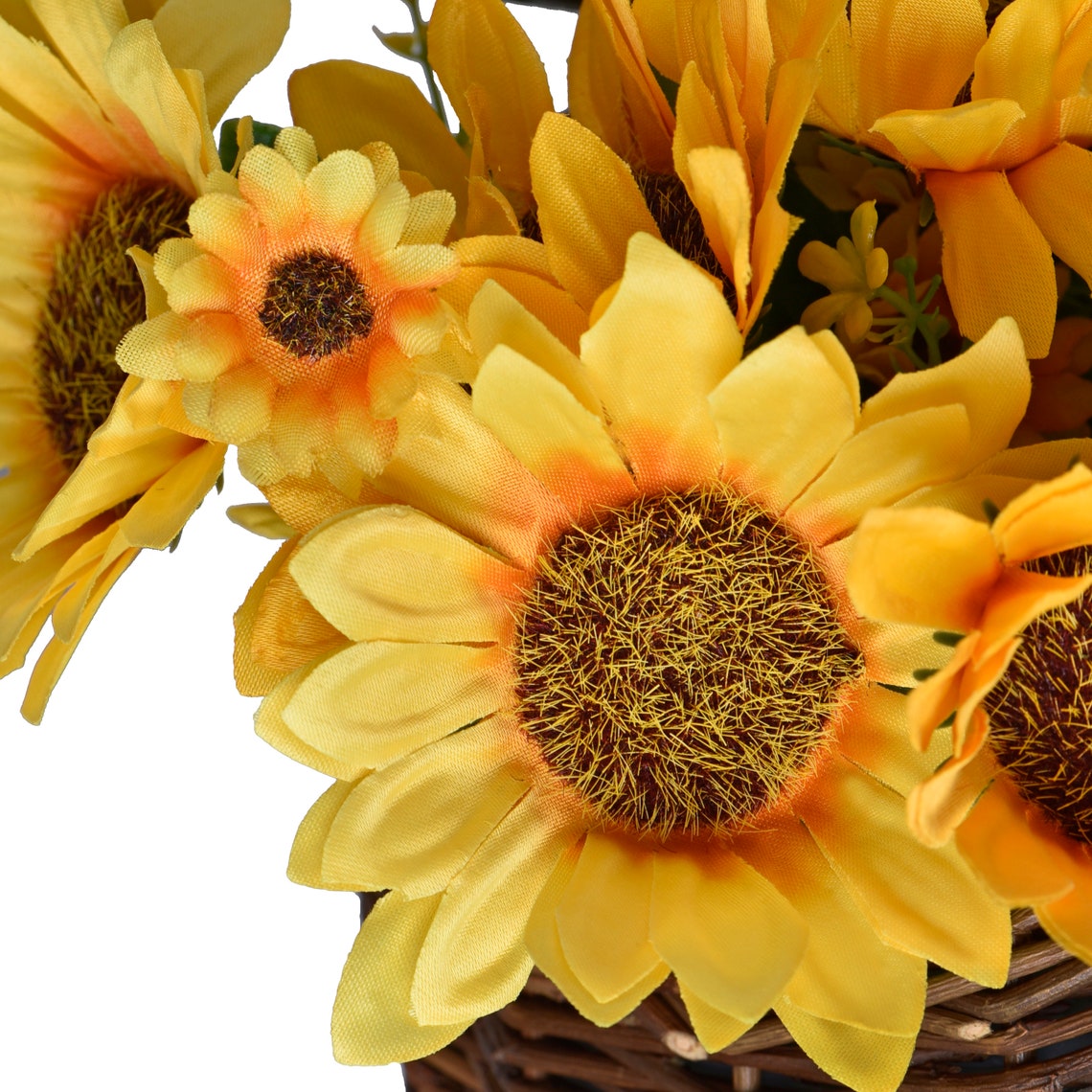 Set of 2 Artificial Sunflower Wall Decor in Hanging Hand Woven - Etsy