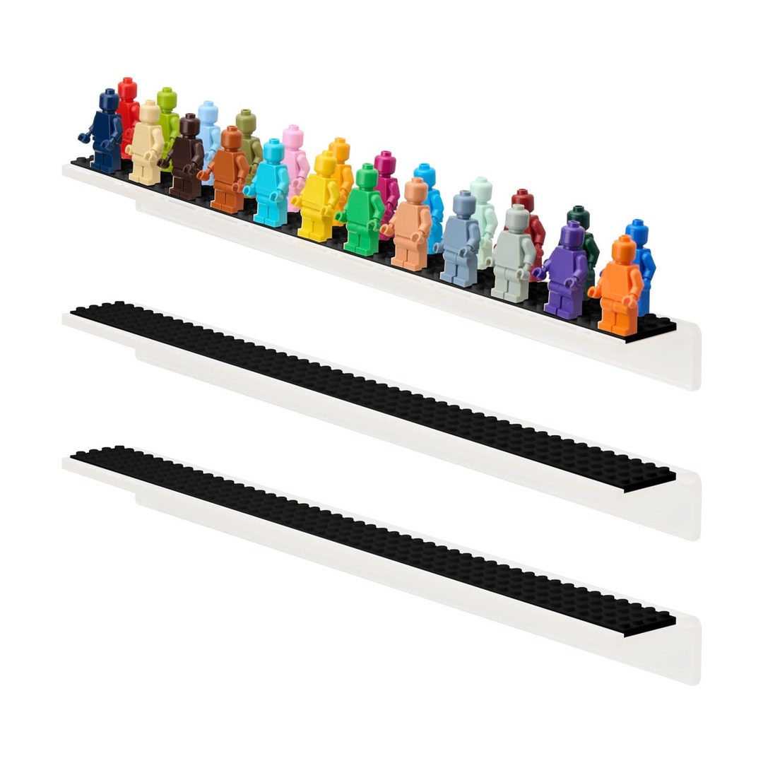 Minifigure Display Floating Shelves Display up to 72 Minifig Wall Mount ...