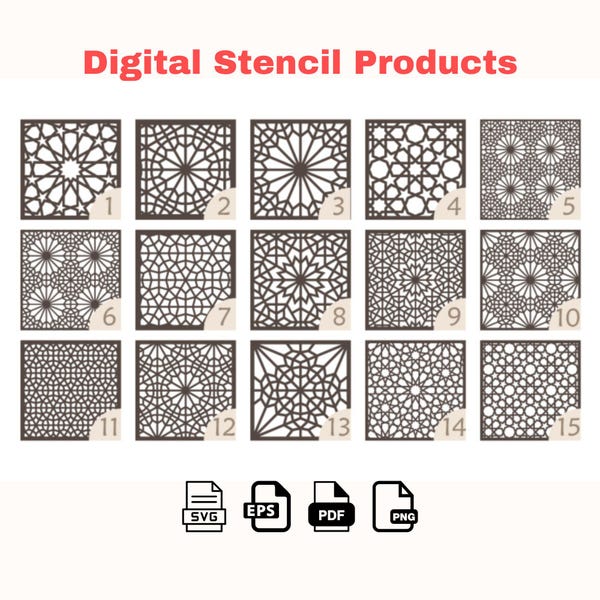 Arabic Tile Patterns - Etsy UK