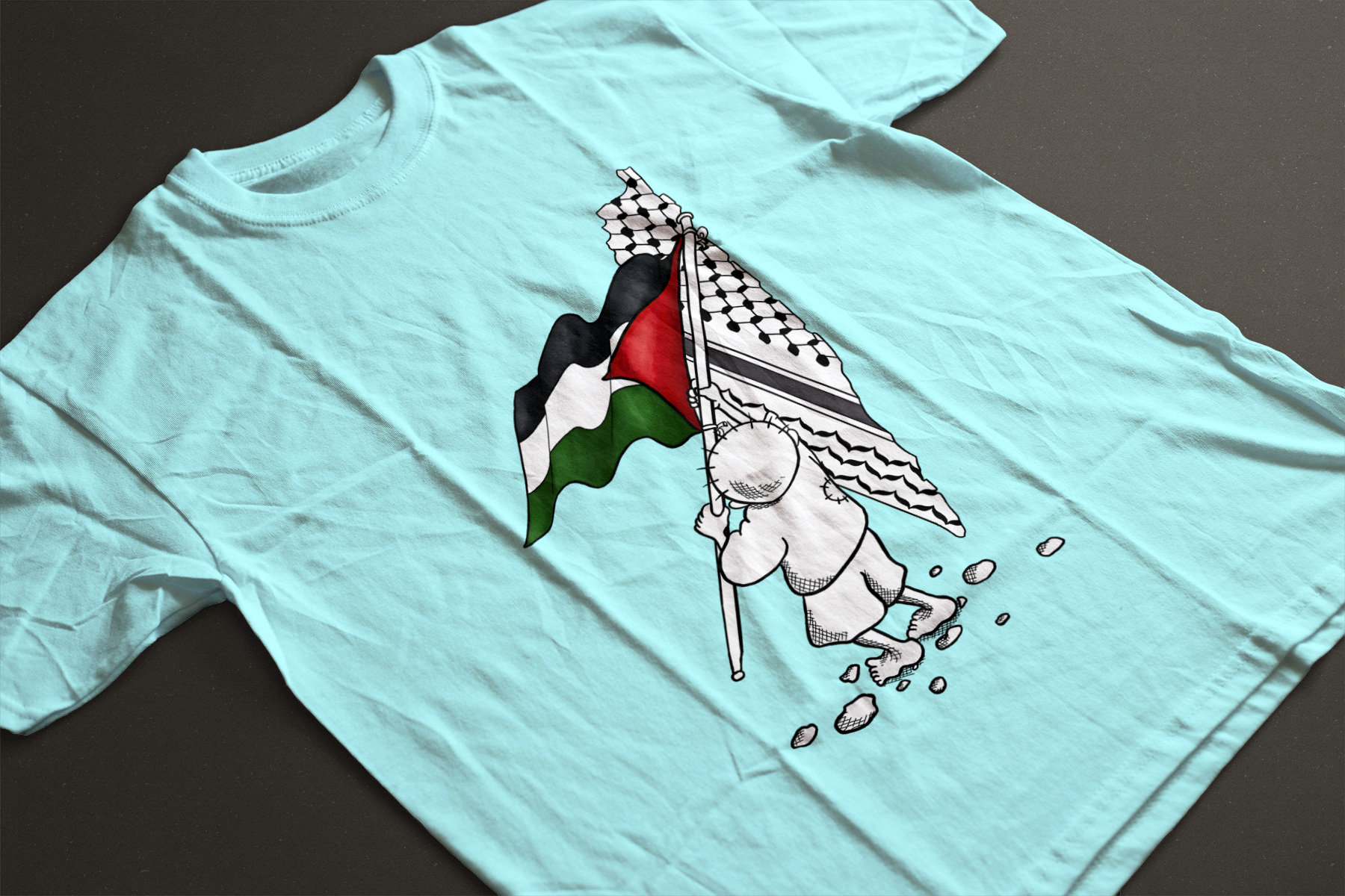 Palestine Flag T-shirt Design – Gaza, Arabic Calligraphy (PNG Digital ...