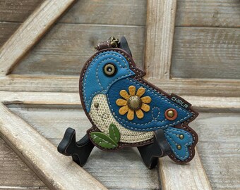 Blue Bird Keychain - Etsy