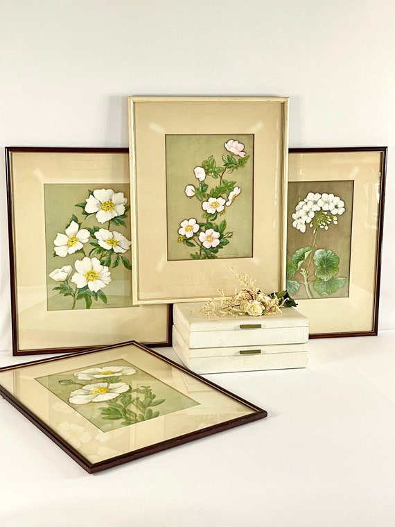 Vintage 1950's MCM Edith Bruning Oil Painting Set of - Etsy