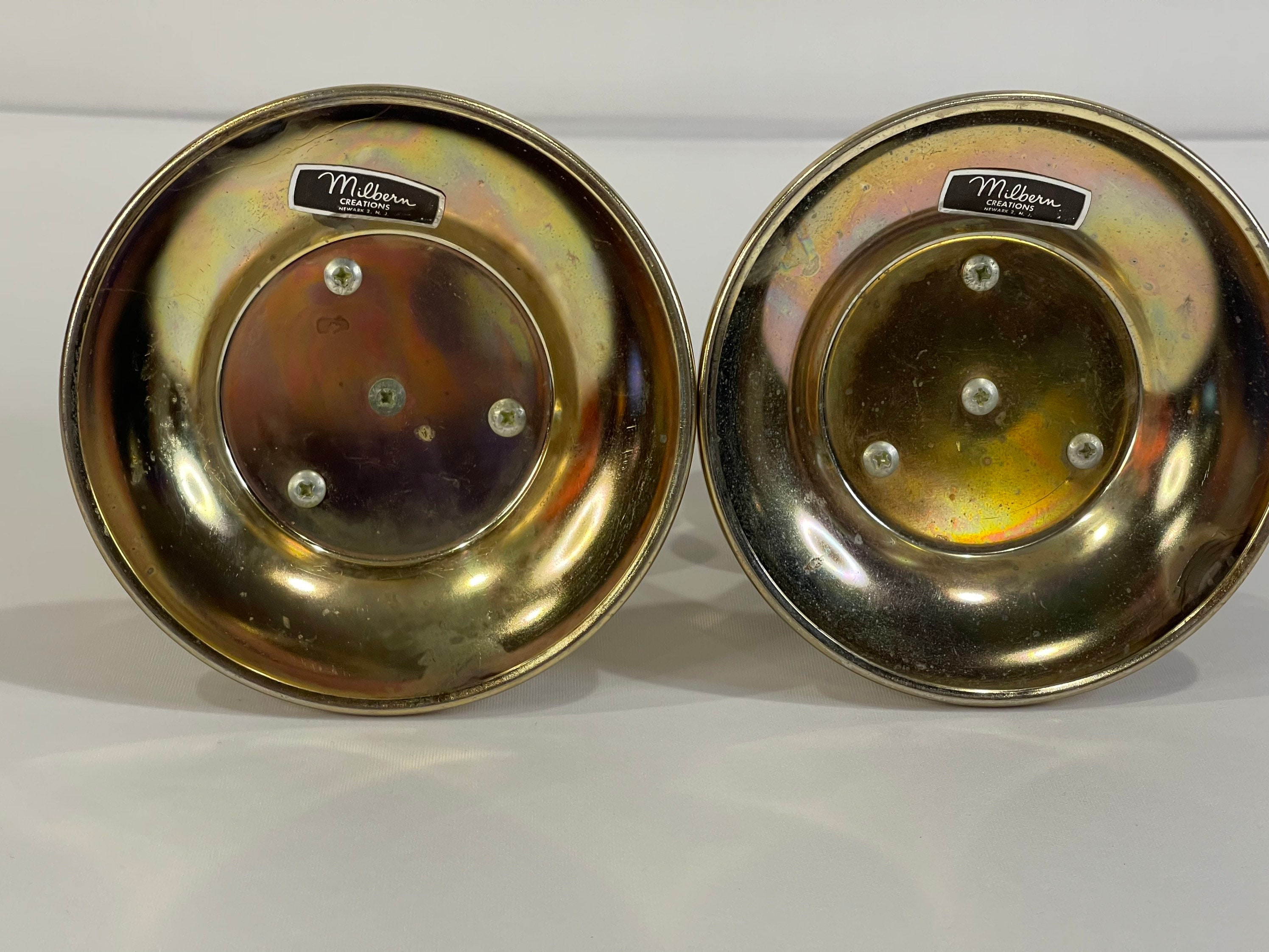 Milbern Creations, Wood and Brass MCM Candle Holders, Vintage, Boho - Etsy