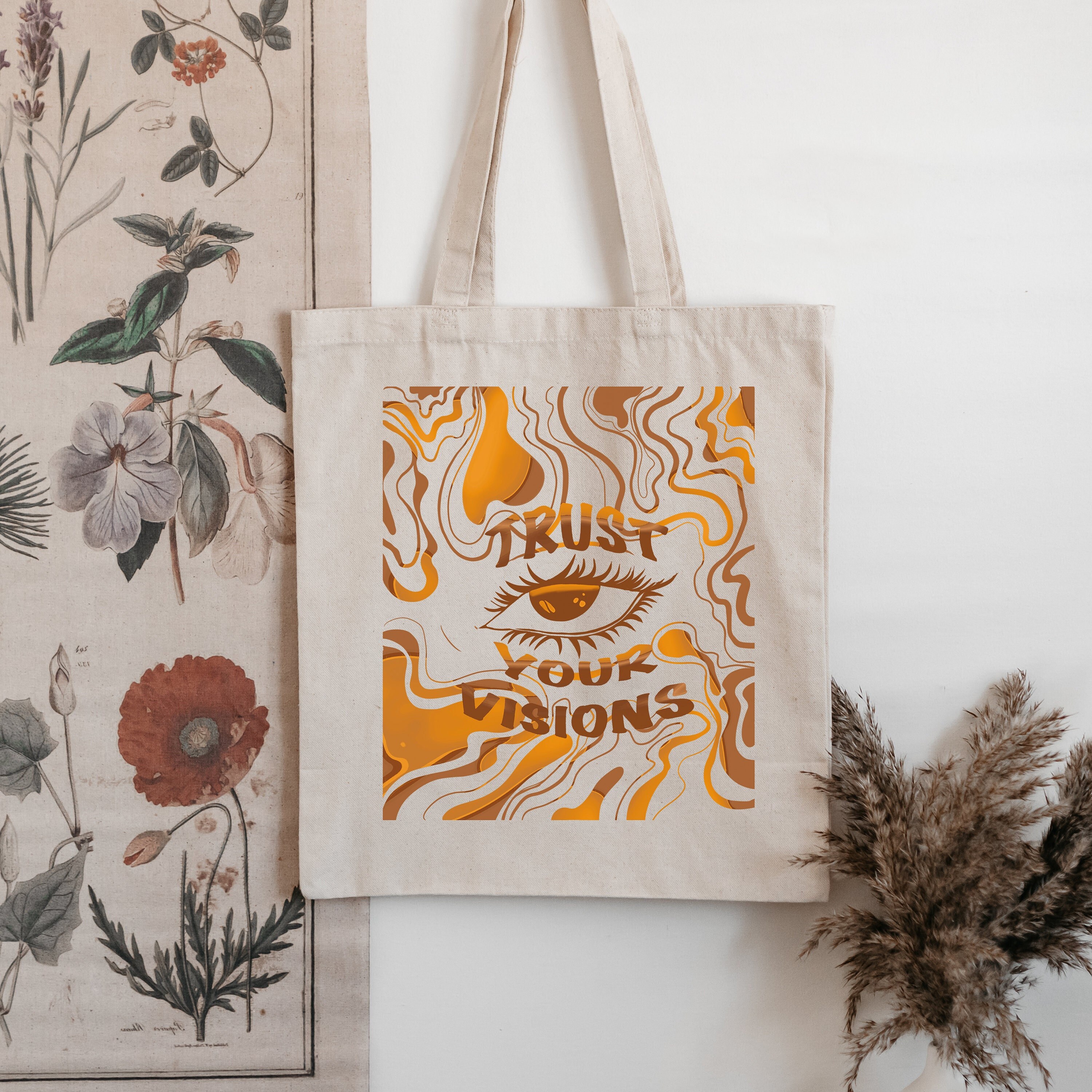 Spiritual Tote Bag, Abstract Art, Affirmations Bag, Yogi Gift, Third ...