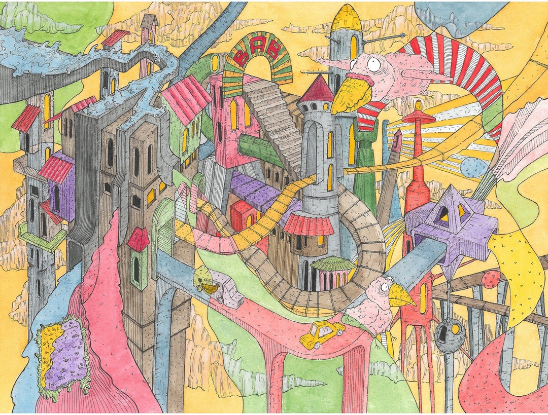 Art Print Babilim II - 30 X 40 Cm - Colorful Abstract Illustration ...