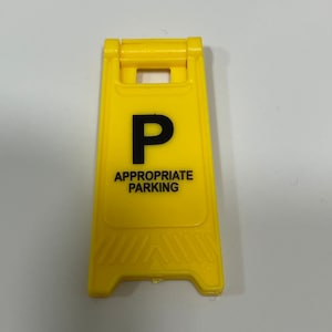 Miniature Mini Floor Warning Caution Sign, Yellow Sign, Dollhouse ...