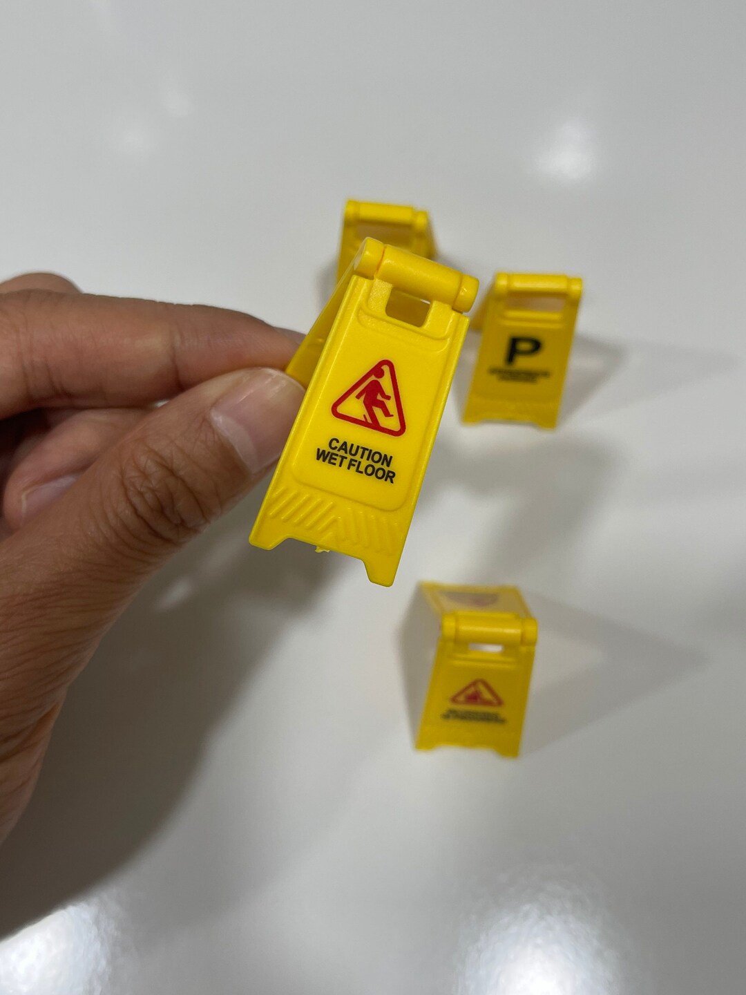 Miniature Mini Floor Warning Caution Sign, Yellow Sign, Dollhouse ...