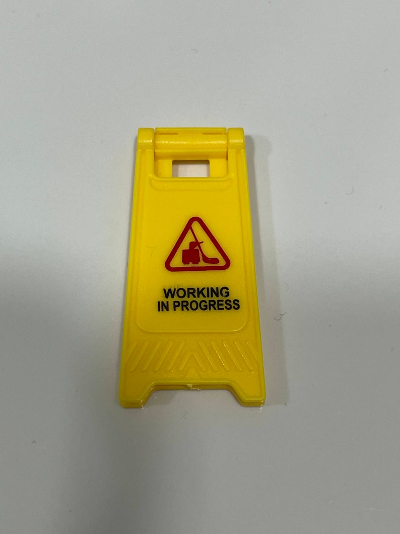 Miniature Mini Floor Warning Caution Sign Yellow Sign - Etsy