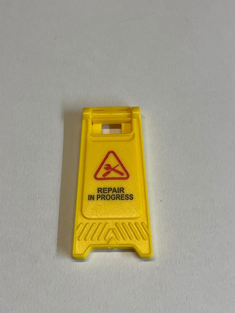 Miniature Mini Floor Warning Caution Sign Yellow Sign - Etsy