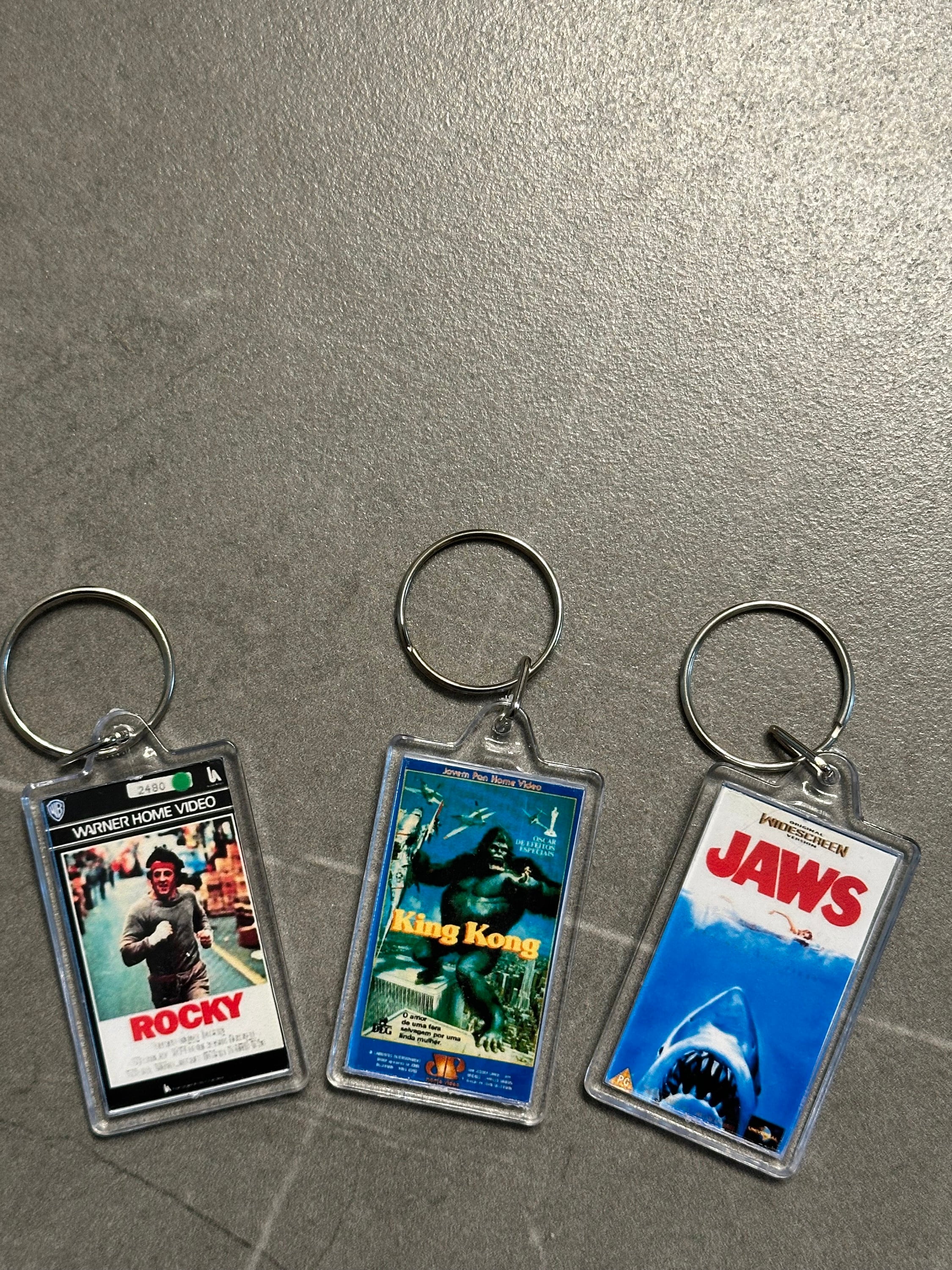 Retro 70s 80s VHS Movie Cassette Tape Custom Made Keychain Chain Hanger ...