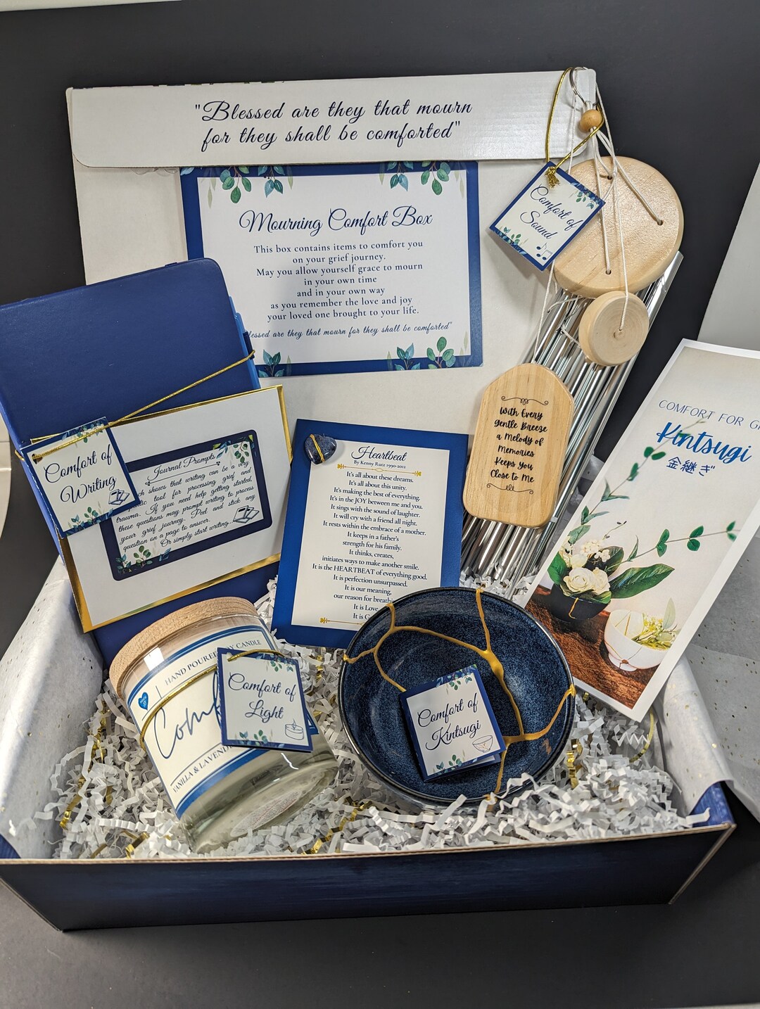 Grief Comfort Box : Kintsugi Bowl candlechimesjournal Grief Care ...